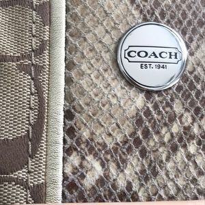 Coach | Bags | Coach Signature Purse In Tan Trimmed W Python | Poshmark